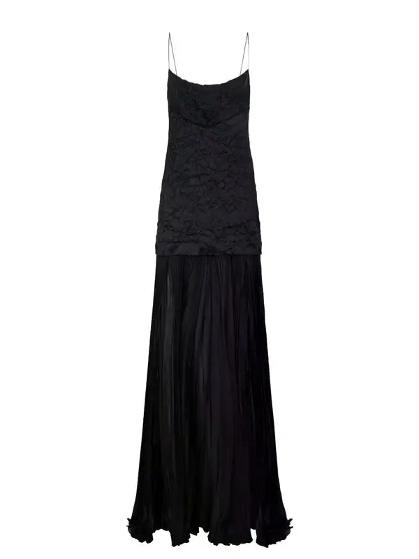 Roberto Cavalli Crinkle Maxi Dress - Black