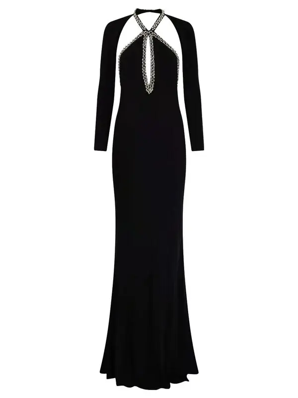 Roberto Cavalli Crystal-embellished Evening Gown - Black