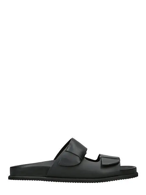 ANCIENT GREEK SANDALS Diogenis Leather Sliders - Black