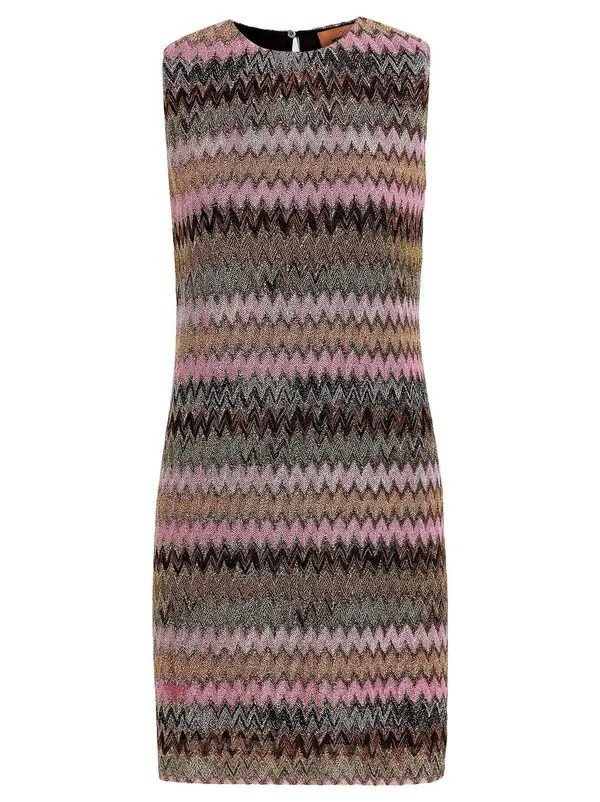 Missoni Metallic Crochet-knit Mini Dress - Baby Pink