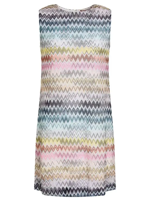 Missoni Metallic Crochet-knit Mini Dress - Light Gray