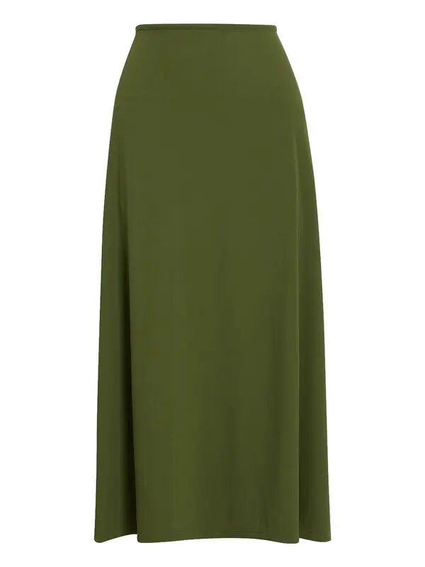 Johanna Ortiz Kikoi Ribbed Jersey Midi Skirt - Army Green