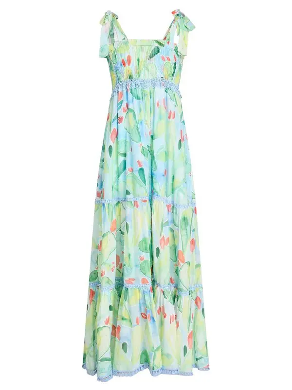 Charo Ruiz Ibiza Delphinus Tiered Maxi Dress - Light Green