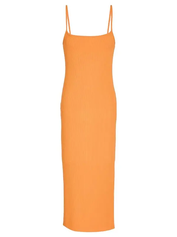 Melissa Odabash Riley Ribbed-jersey Midi Dress - Orange
