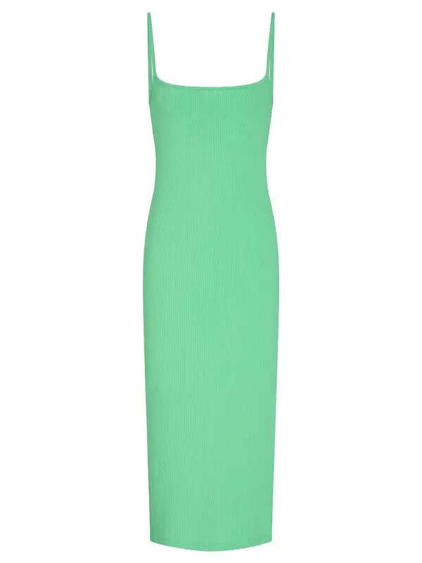 Melissa Odabash Riley Ribbed-jersey Midi Dress - Jade