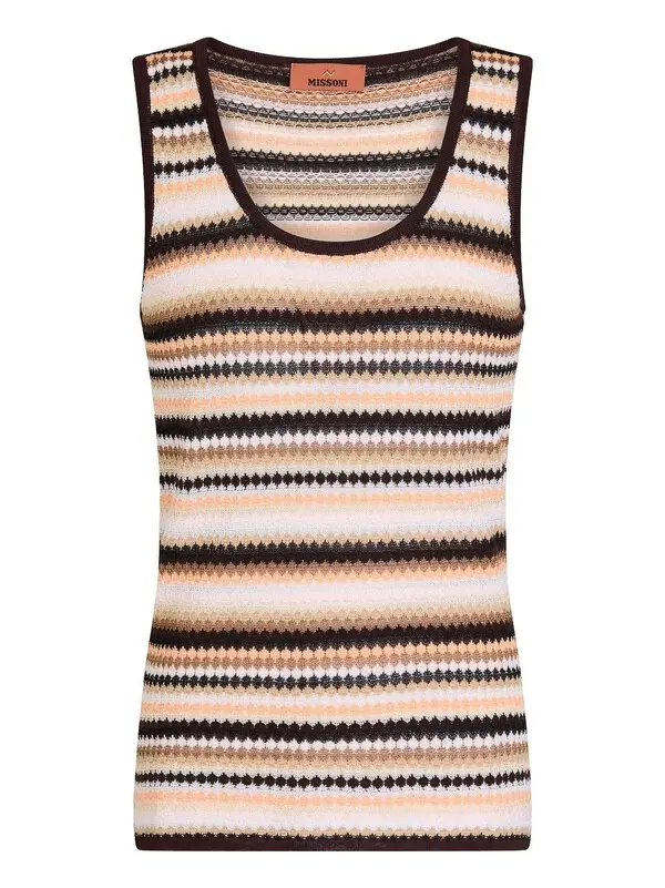 Missoni Crochet-knit Cotton-blend Tank - Neutral