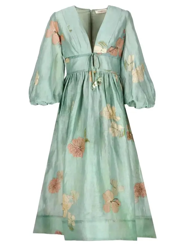 Zimmermann Floral-print Dress - Blue