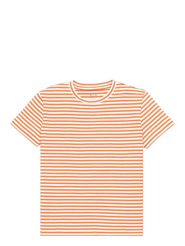 PRIMARY Striped Crewneck T-shirt - Cantaloupe White Stripes