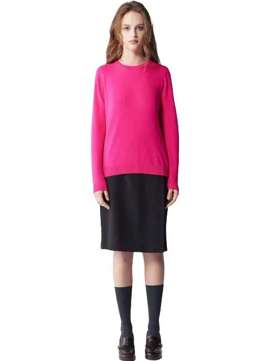 GOBI MONGOLIAN CASHMERE Cashmere Crewneck Sweater - Magenta