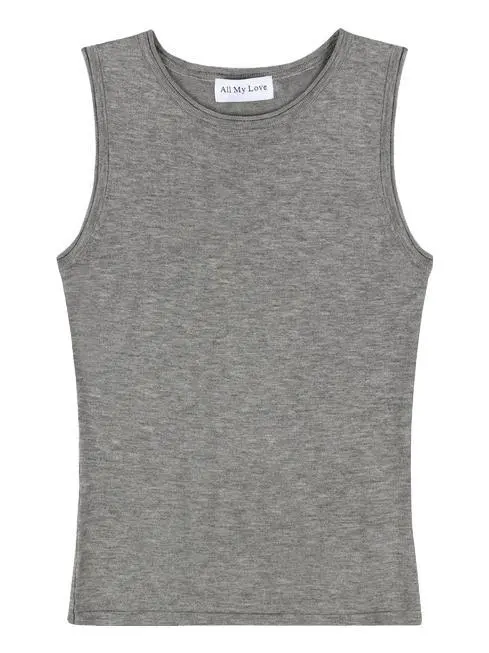 ALL MY LOVE Maddie Tank Top - Heather Grey