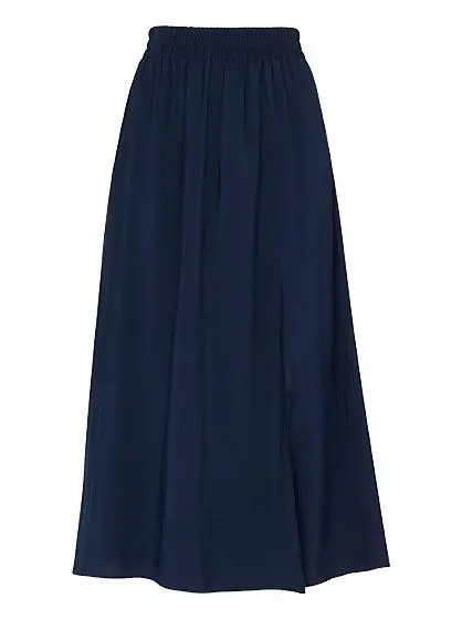 Whistles Relaxed-fit Woven Midi Skirt - Navy