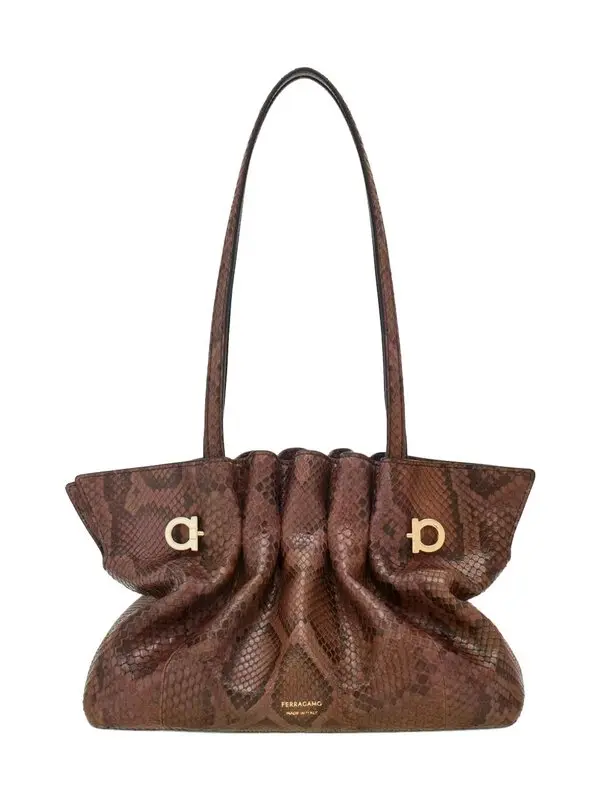 FERRAGAMO Small Soft Shoulder Bag - Brown