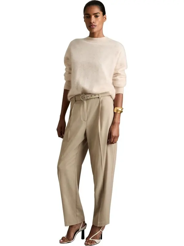 REISS Freja Tapered Trousers - Neutral