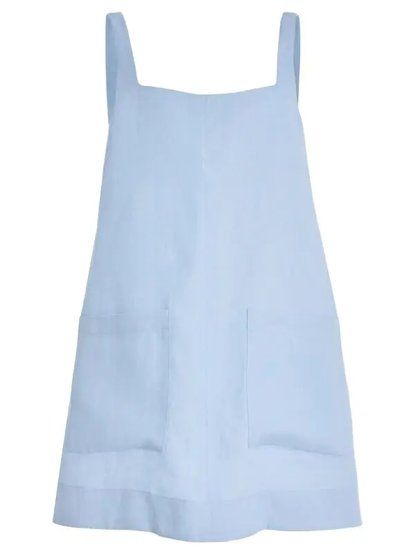 Bondi Born Delphi Organic Linen Mini Dress - Blue