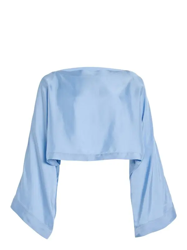 bondi born - Como Twill-Satin Kimono Top