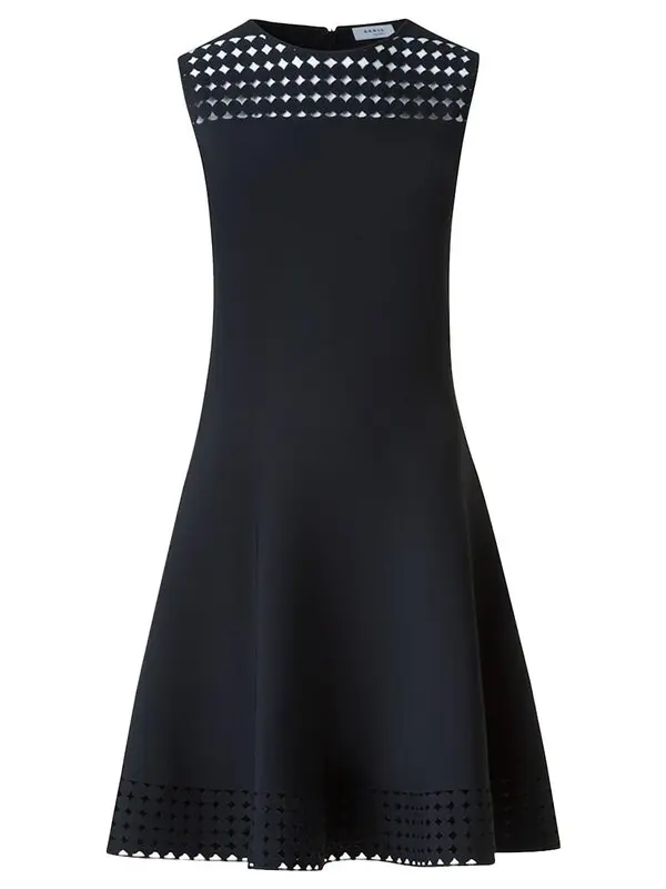 Akris Dot Lace A-line Knit Dress - Black