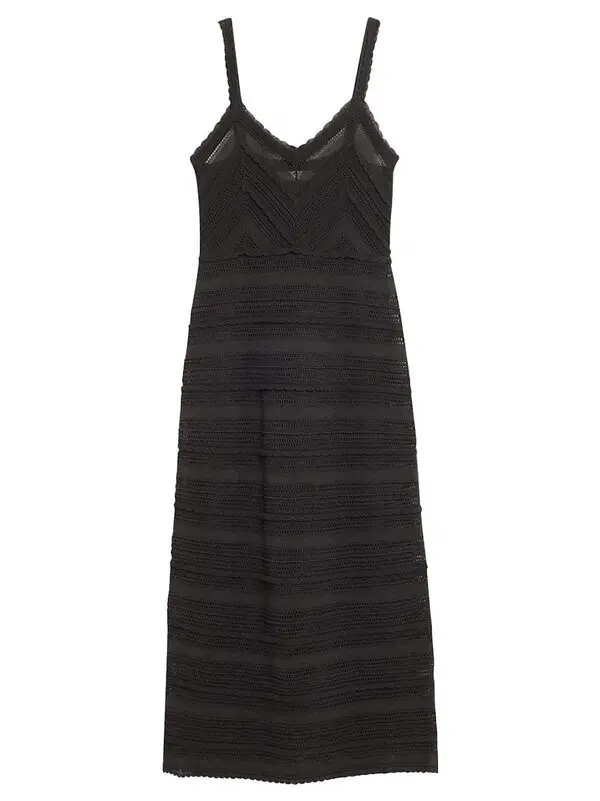 Zimmermann Lucky Sleeveless Lace Knit Dress - Black