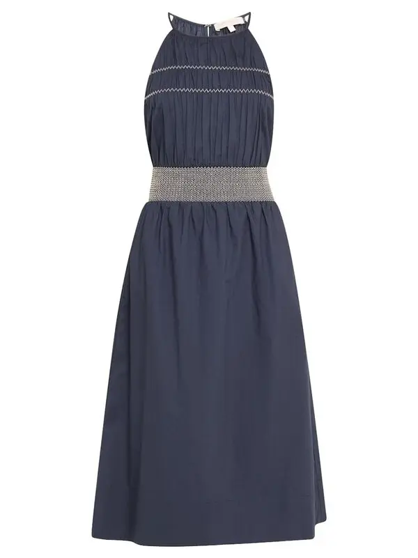 Ramy Brook Melanie Cotton Midi Dress - Spring Navy