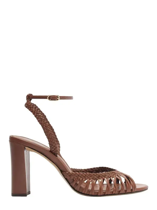 ALEXANDRE BIRMAN Agatha 90 Leather Sandals - Chocolate Fondue