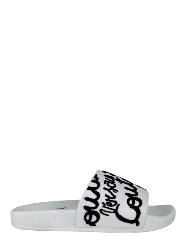 Versace Logo-print Slides - White