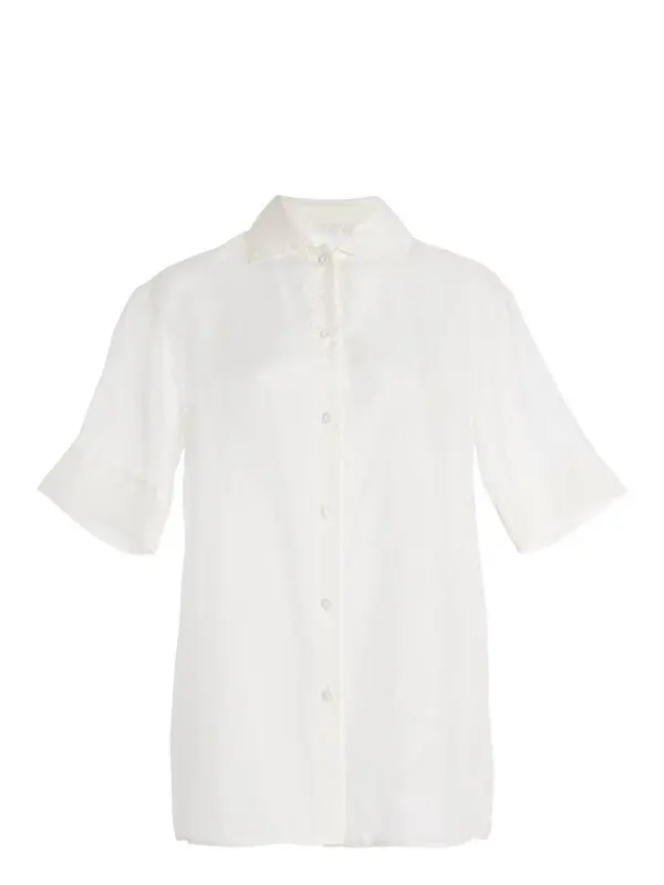 Bevza Sheer Silk Shirt - Ivory