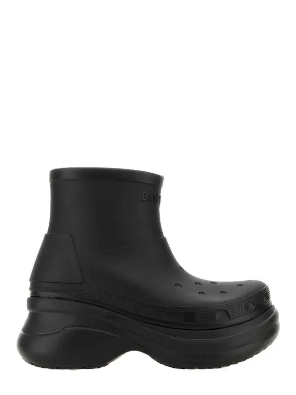 Balenciaga Rubber Crocs Ankle Boots - Black