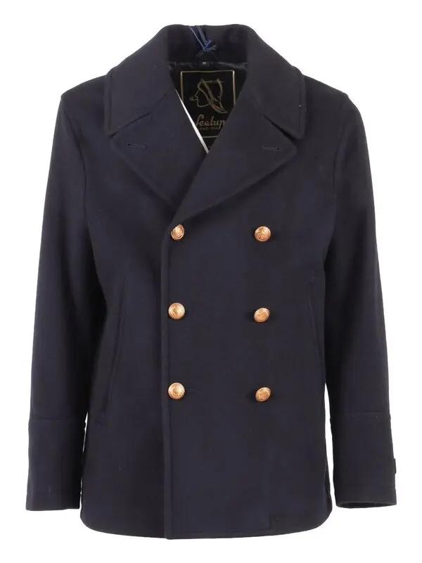 SEALUP Double-breasted Pea Coat - Blue