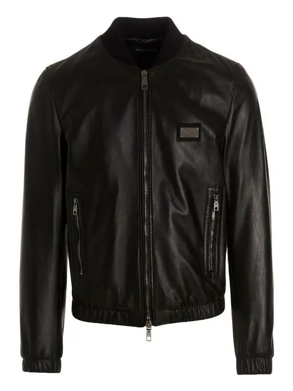 Dolce & Gabbana Leather Jacket - Black