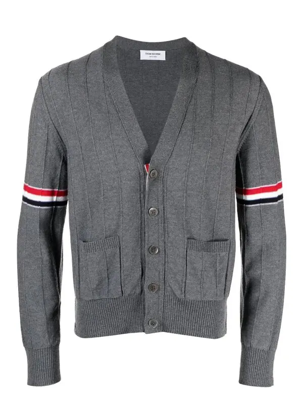 Thom Browne V-neck Cardigan - Grey