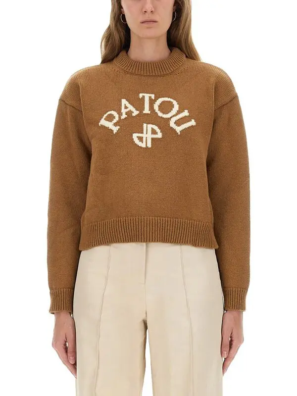 Patou Logo Jersey - Brown