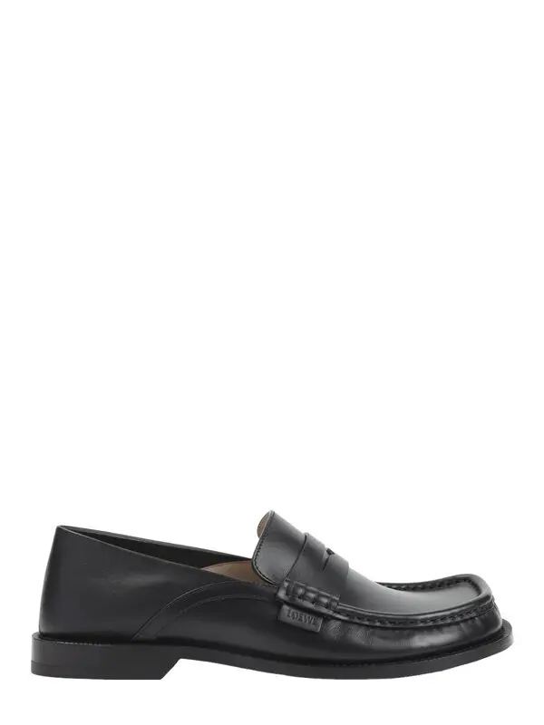 Loewe Campo Flap Back Loafers - Black