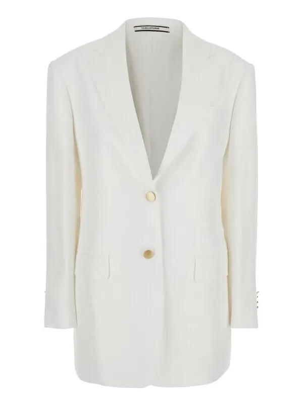 Tagliatore Viscose Blend Jacket - White