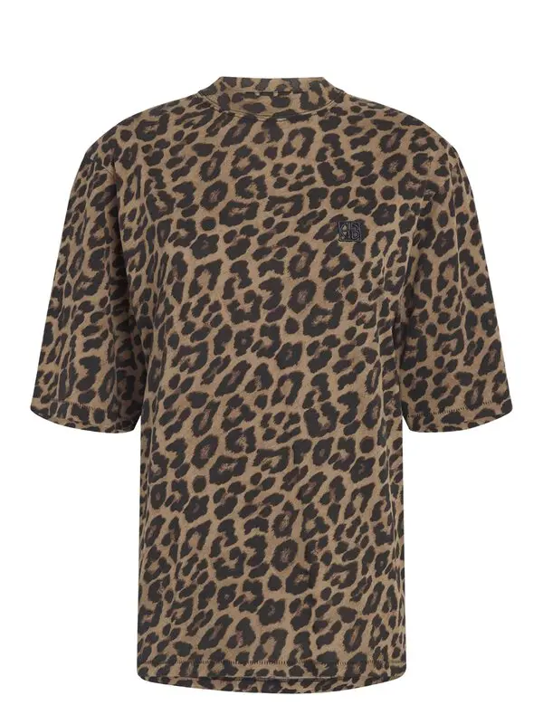 ANINE BING Avi Leopard Print T-shirt - Brown