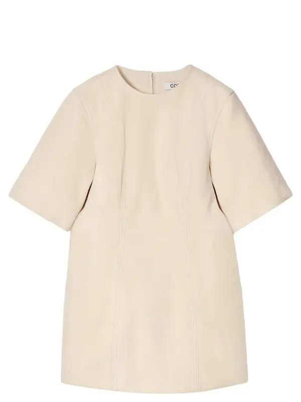 Cos Suede Mini T-shirt Dress - White