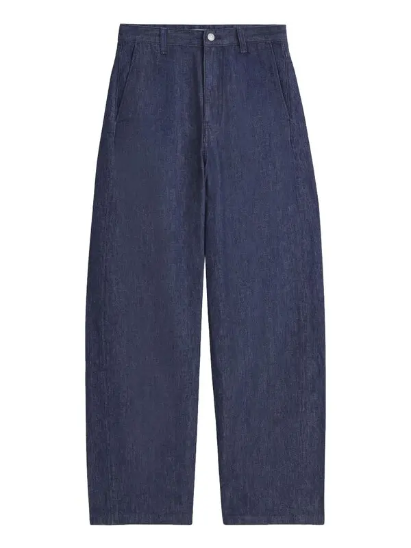 Cos Wide-leg Denim Pants - Dark Blue