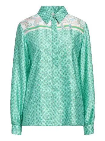 LIU •JO Geometric-print Satin Shirt - Green