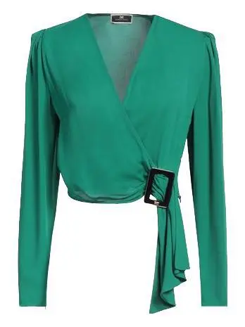 Elisabetta Franchi Crepe Top With Appliqués - Green