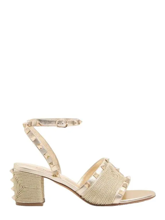 Valentino Garavani Rockstud Sandal With Cornely Embroidery - Platinum