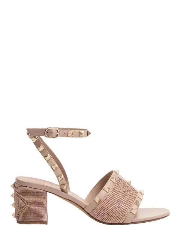 Valentino Garavani Rockstud Sandal With Cornely Embroidery - Beige Rose