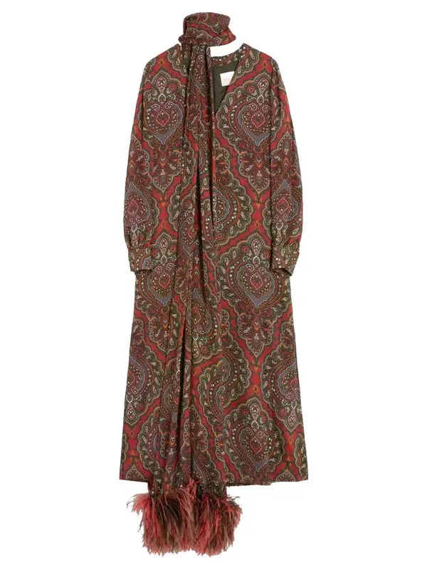 Valentino Garavani Voyage Imaginaire-print Midi Dress - Brown