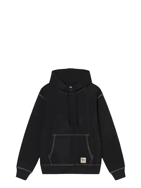 StÜssy Contrast Stitch Label Hoodie - Black