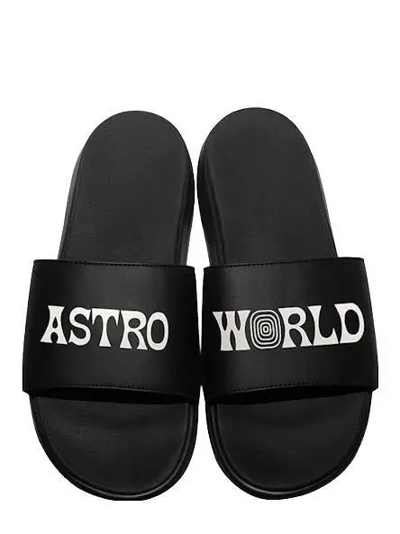 TRAVIS SCOTT Logo Slides - Black/white