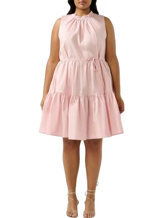 ESTELLE Rhodes Tiered Cotton Dress - Blush