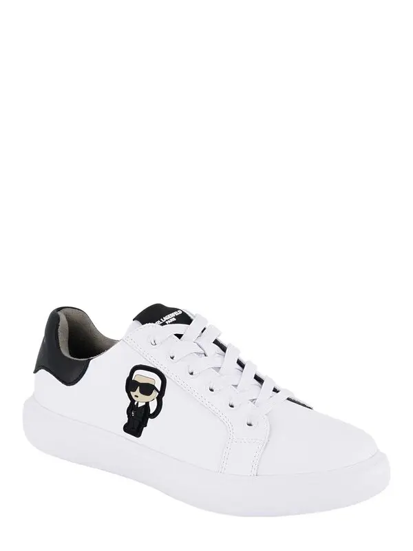 Karl Lagerfeld Paris Karl Lagerfeld Patch Leather Sneakers - White