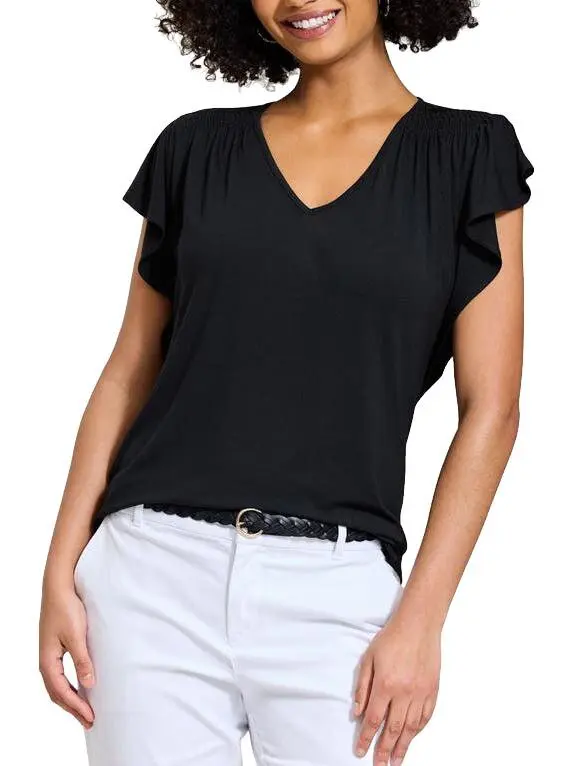 Tommy Bahama Kauai Flutter Sleeve T-shirt - Black