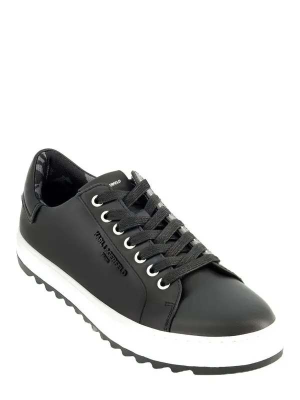 Karl Lagerfeld Paris Karl Lagerfeld Leather Low Top Sneaker - Black