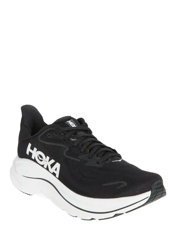 HOKA Clifton Running Shoe - Black / White
