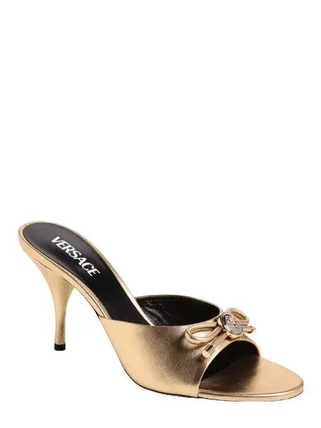 Versace Opera Bow Slide Sandal - Goldersace Gold