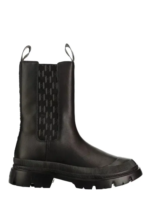 Karl Lagerfeld Leather Chelsea Boots - Black