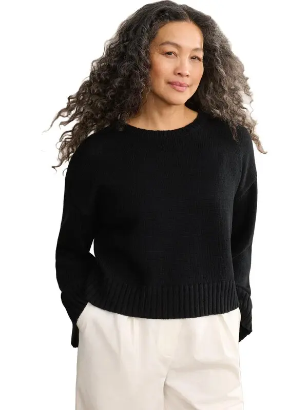 Jenni Kayne Cameron Crewneck Top - Black